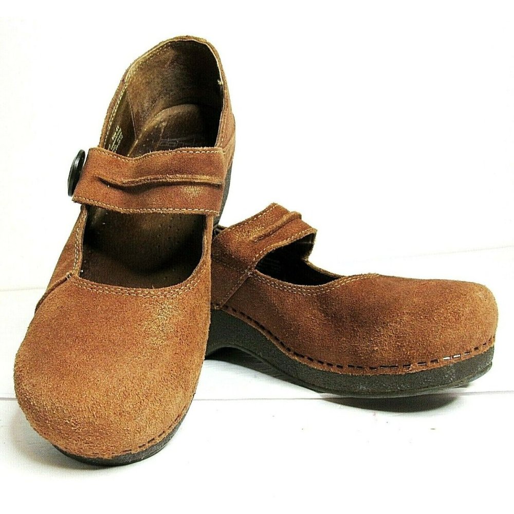 Dansko Crepe Brown Suede Leather Clog/Maryjane Shoes … - Gem